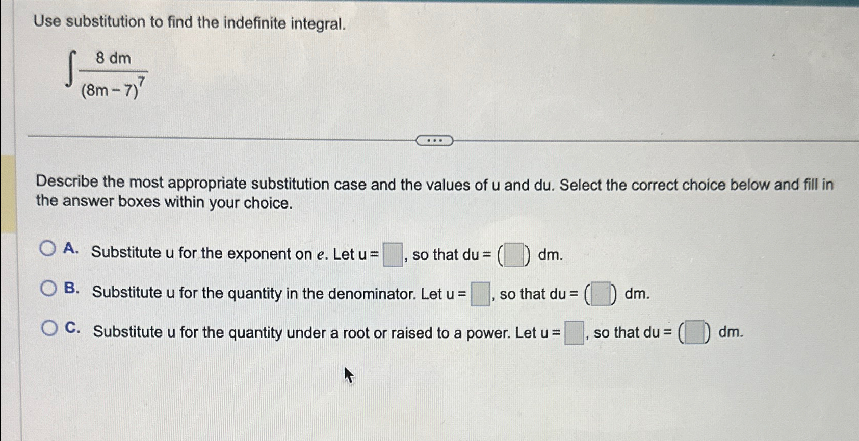 Solved Use substitution to find the indefinite | Chegg.com