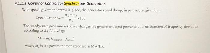 Solved what is the difference between speed droop and | Chegg.com
