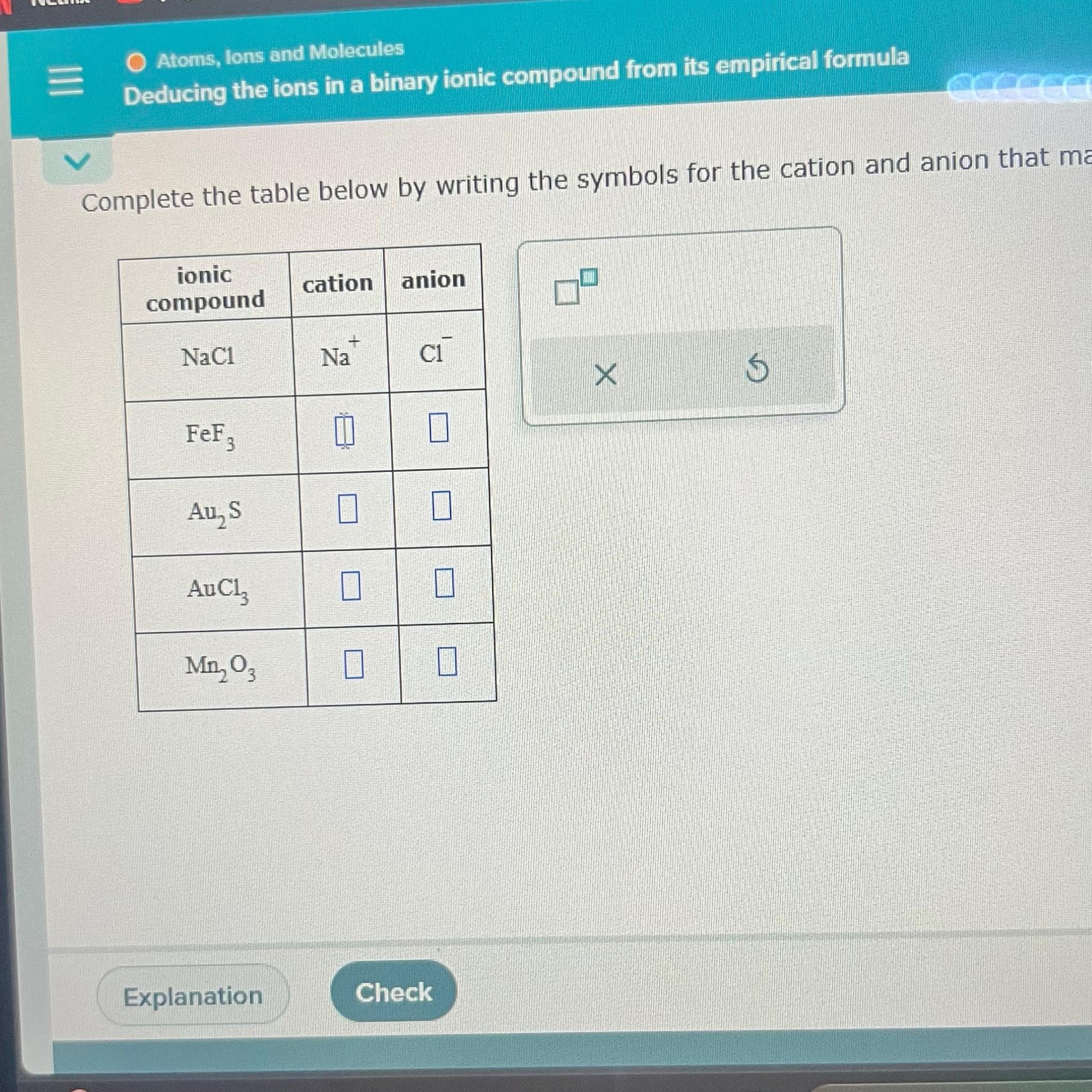 Solved Atoms, lons and MoleculesDeducing the ions in a | Chegg.com
