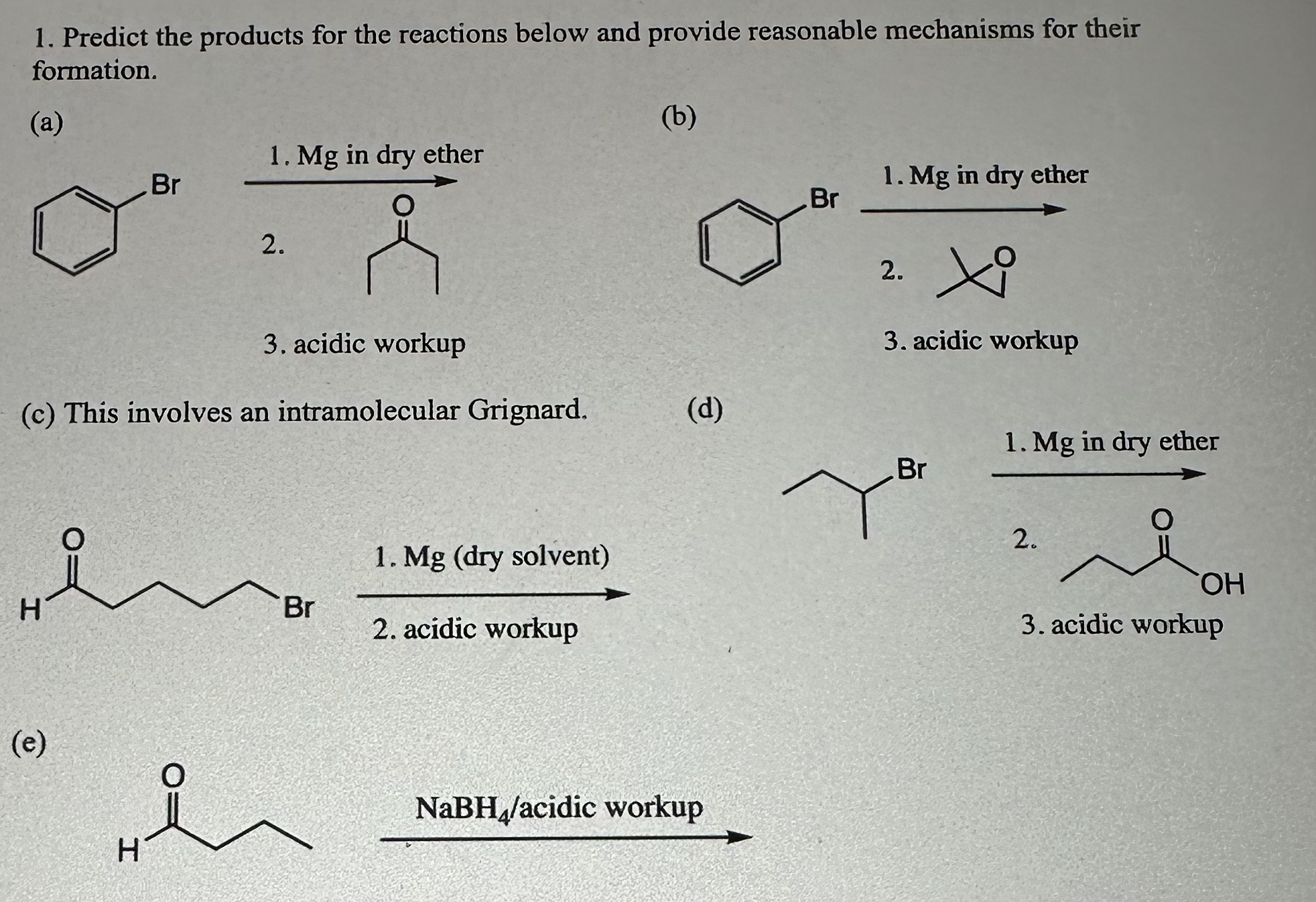 Solved Predict the products for the reactions below and | Chegg.com
