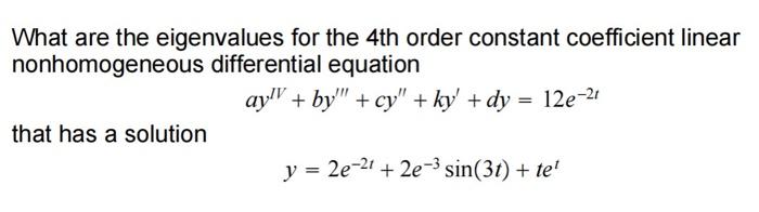 Solved Write the 2nd order linear constant-coefficient | Chegg.com