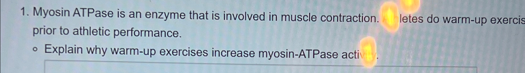 Solved Myosin ATPase is an enzyme that is involved in muscle | Chegg.com