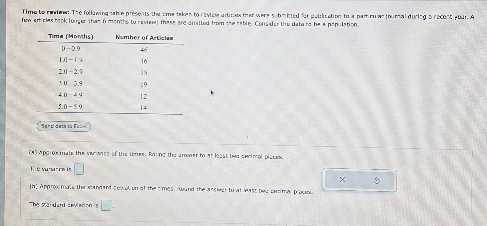 Solved Time to review: The following table presents the time | Chegg.com