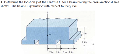 Solved Determine the location y of the centroid C for a beam | Chegg.com
