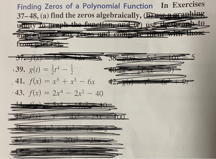 Solved Finding Zeros of a Polynomial Function In Exercises | Chegg.com