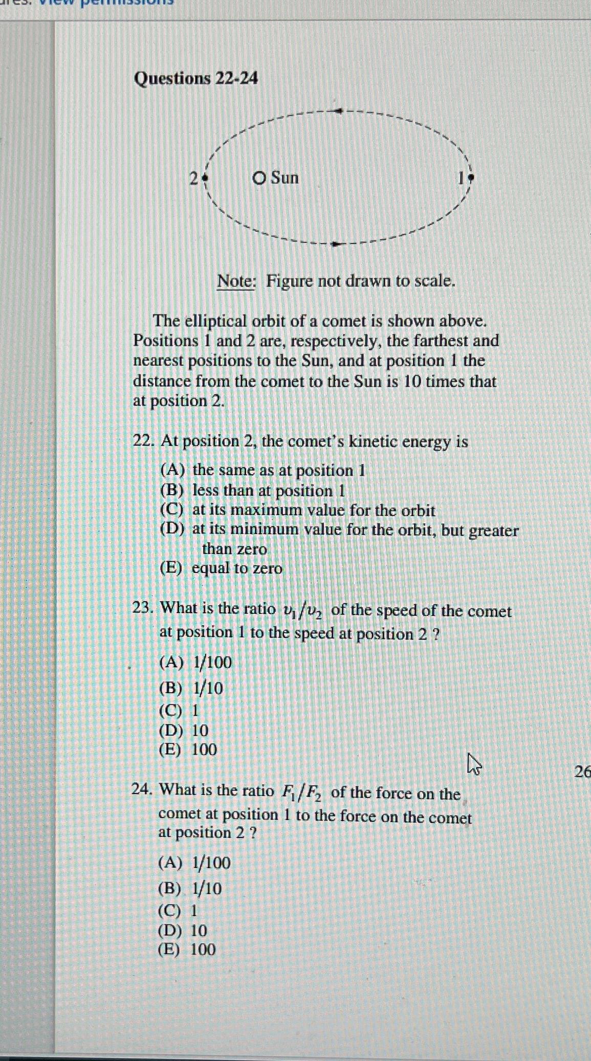 Solved Questions 22-24Note: Figure not drawn to scale.The | Chegg.com