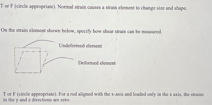 or F (circle appropriate). Normal strain causes a | Chegg.com