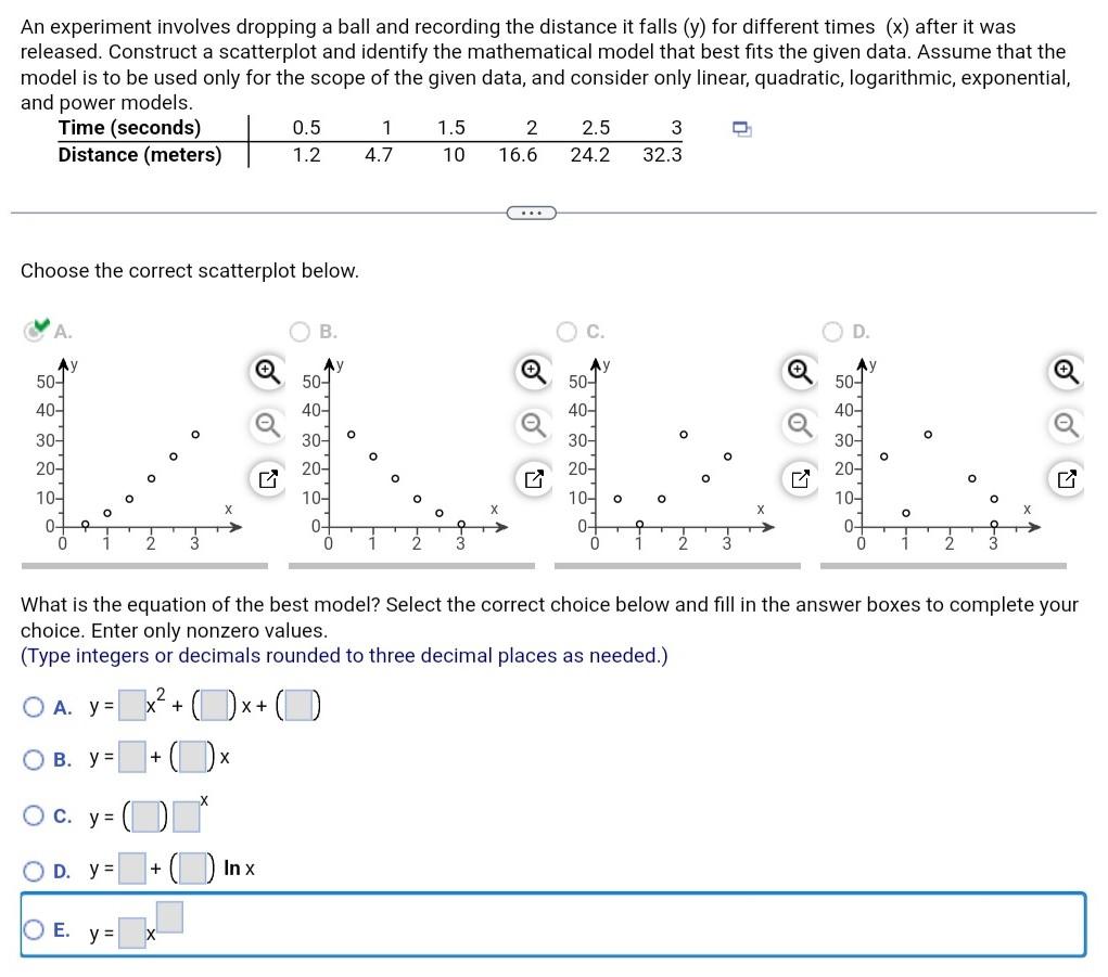 Solved An experiment involves dropping a ball and recording | Chegg.com