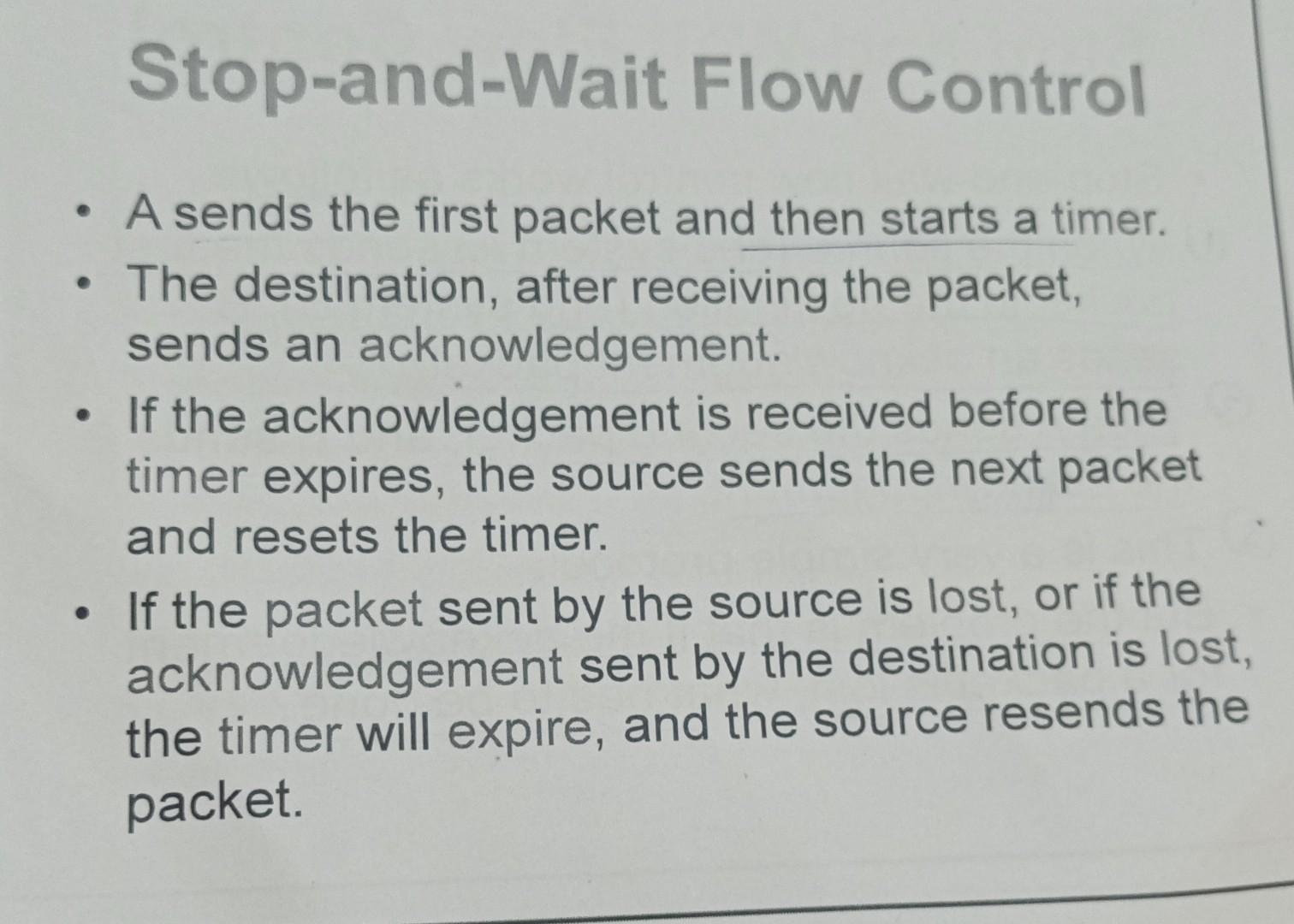 Solved Stop-and-Wait Flow Control Stop-and-wait flow control | Chegg.com