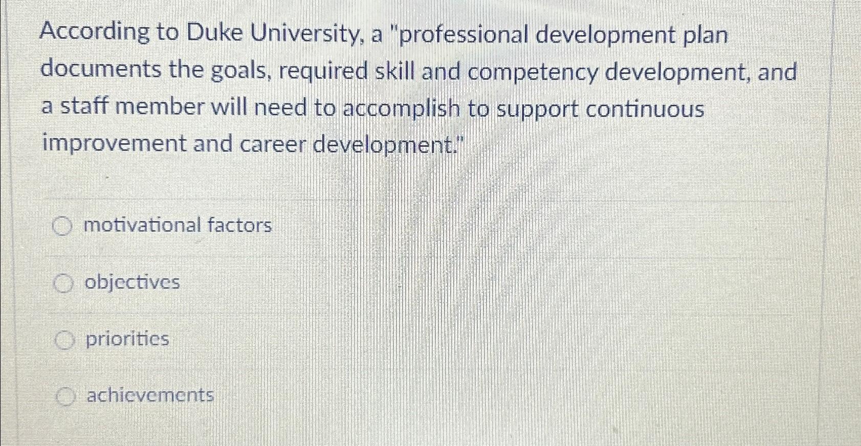 Solved According to Duke University, a "professional | Chegg.com