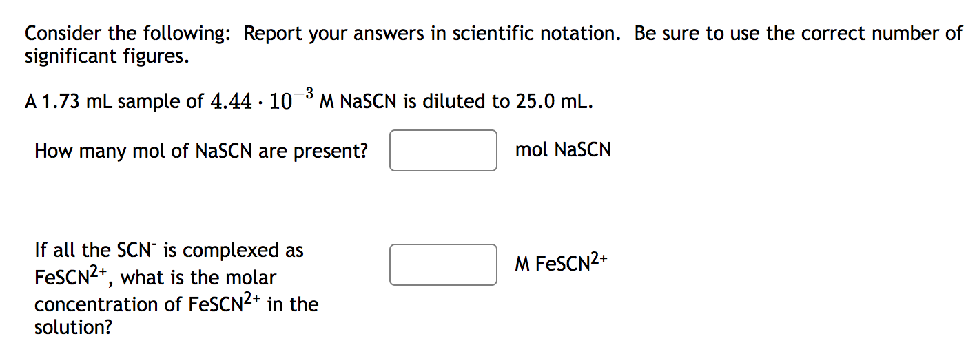 Solved Consider the following: Report your answers in | Chegg.com