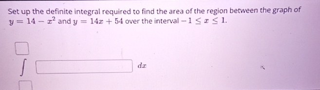 Solved Set up the definite integral required to find the | Chegg.com