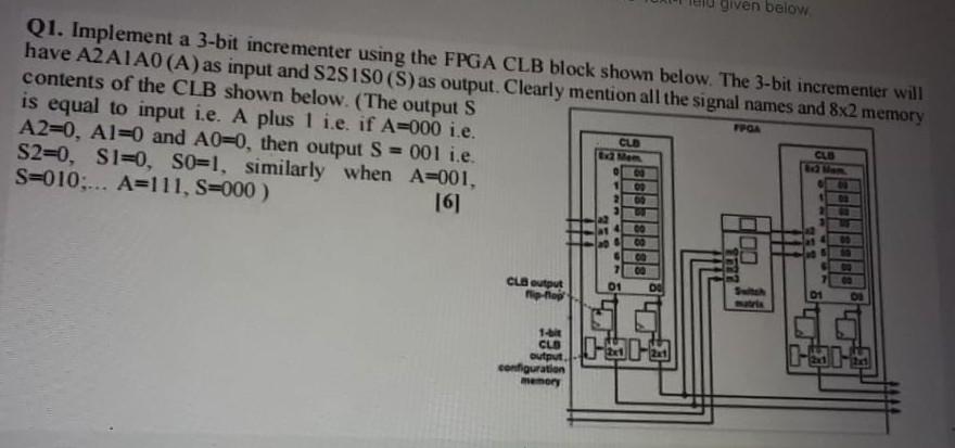 Solved given below Q1. Implement a 3-bit incrementer using | Chegg.com