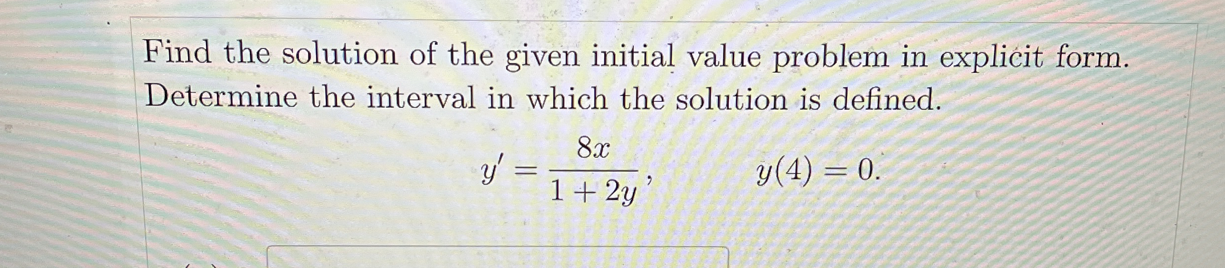 Find the solution of the given initial value problem | Chegg.com