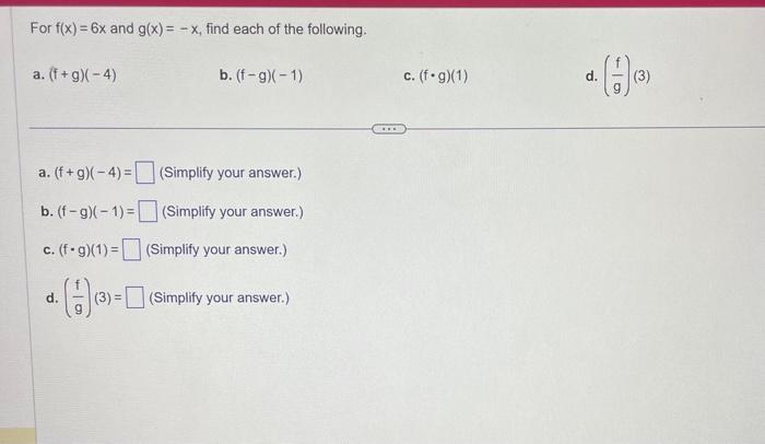 Solved The function f(x)=3x+3 is one-to-one. Find an | Chegg.com
