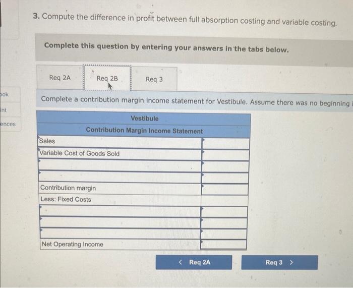 Solved a. Complete a full absorption costing income | Chegg.com