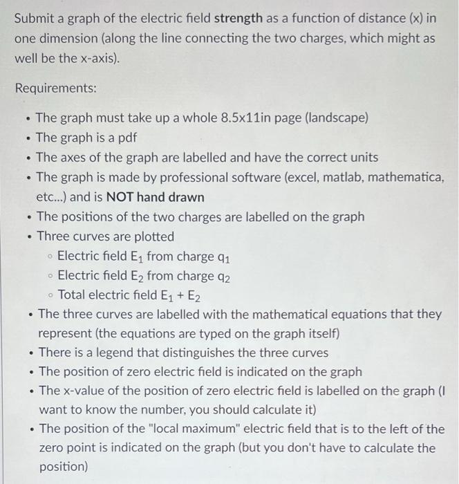 Solved Two charges q1=−1C and q2=10C are separated by a | Chegg.com