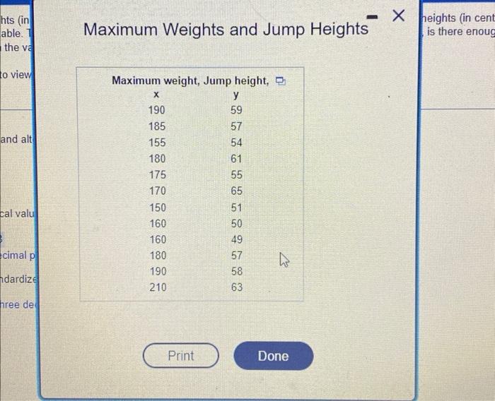 Solved Maximum Weights and Jump HeightsThe manimum weights | Chegg.com