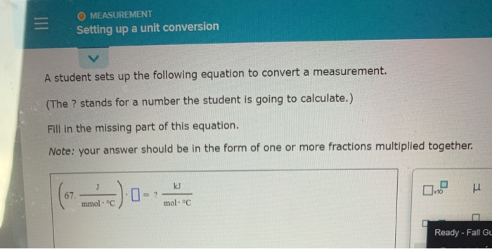 Solved MEASUREMENT Setting up a unit conversion A student | Chegg.com