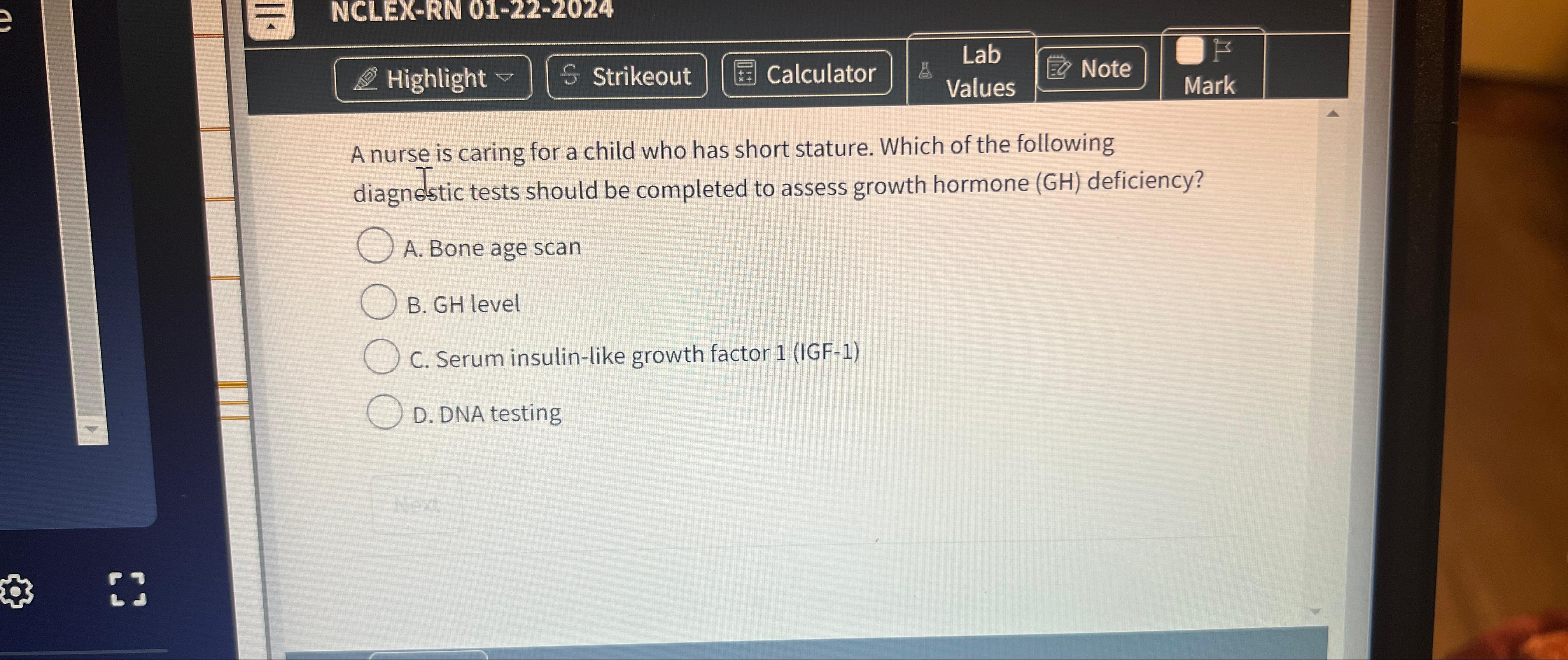 Solved HighlightStrikeoutCalculatorLabValuesNoteMarkA nurse | Chegg.com