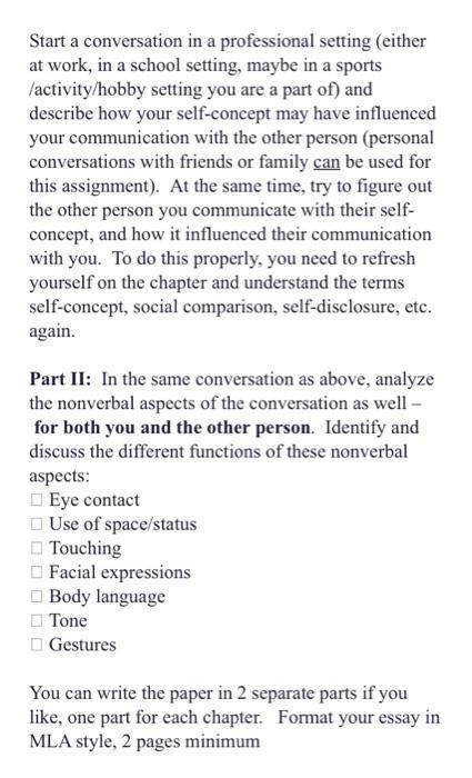 Start a conversation in a professional setting | Chegg.com