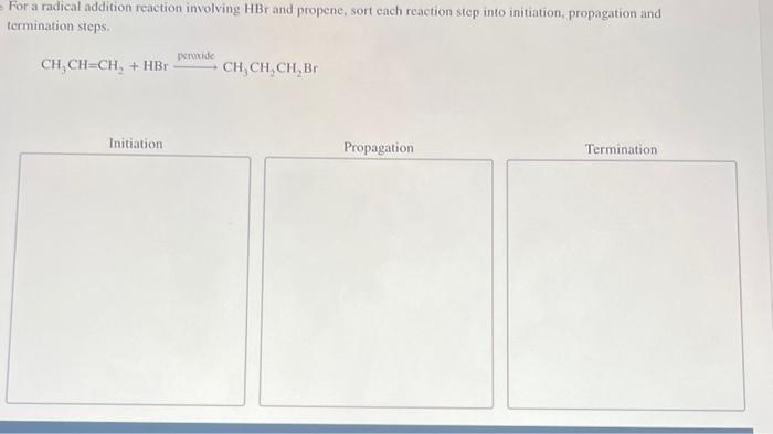 Solved For a radical addition reaction involving HBr and | Chegg.com
