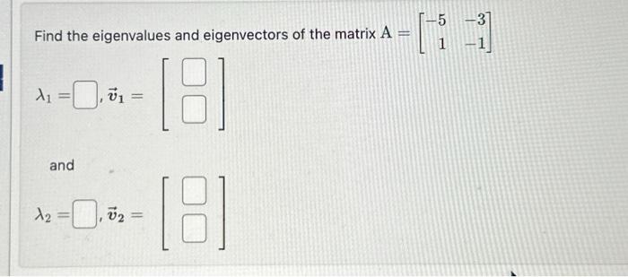 Solved Find the eigenvalues and eigenvectors of the matrix | Chegg.com