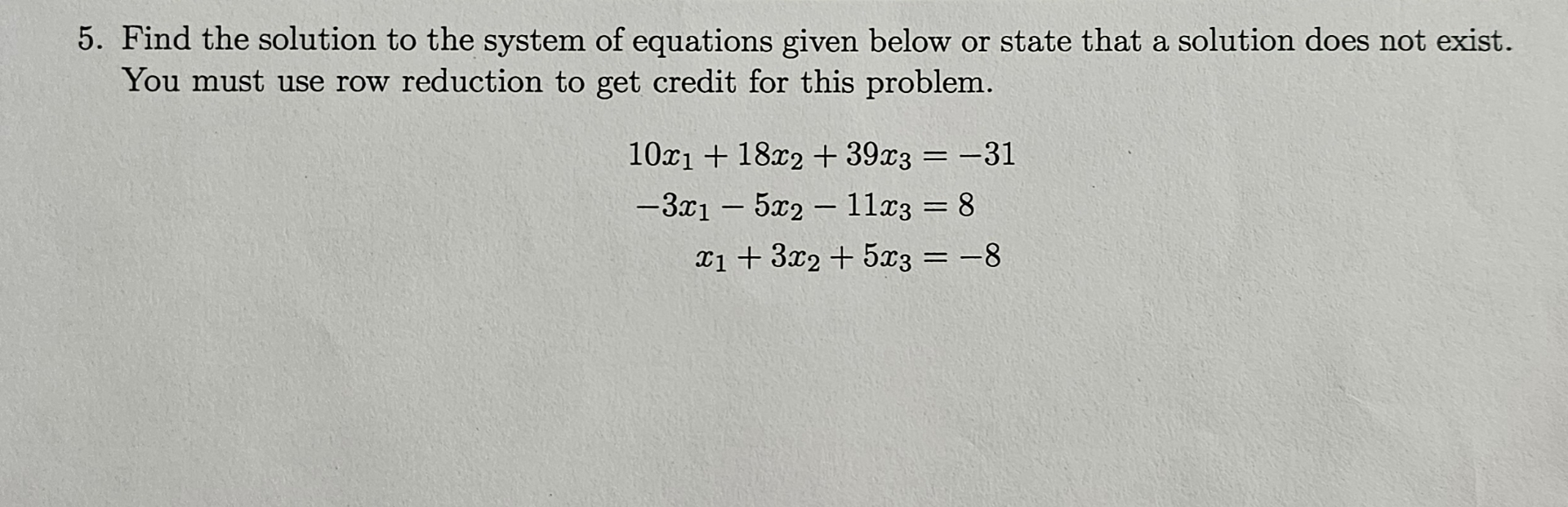 Solved Find the solution to the system of equations given | Chegg.com