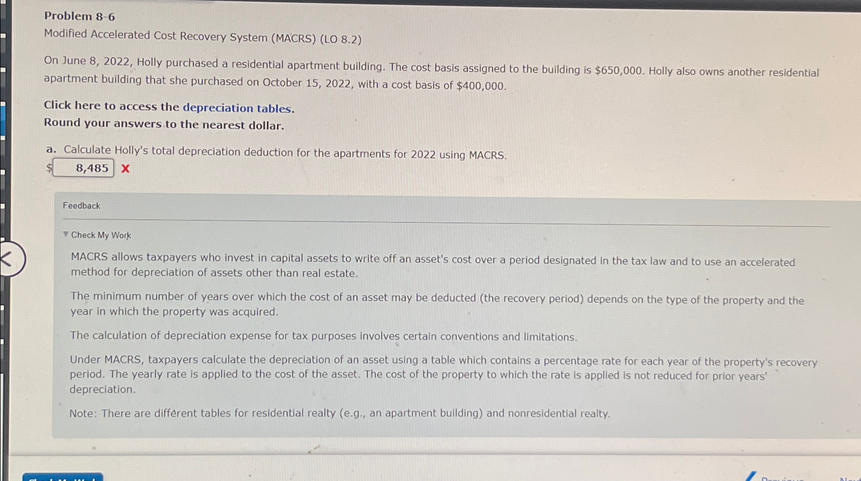 Solved Problem 8-6Modified Accelerated Cost Recovery System | Chegg.com