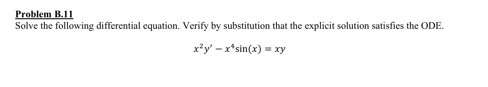 Solved Problem B. 11Solve the following differential | Chegg.com