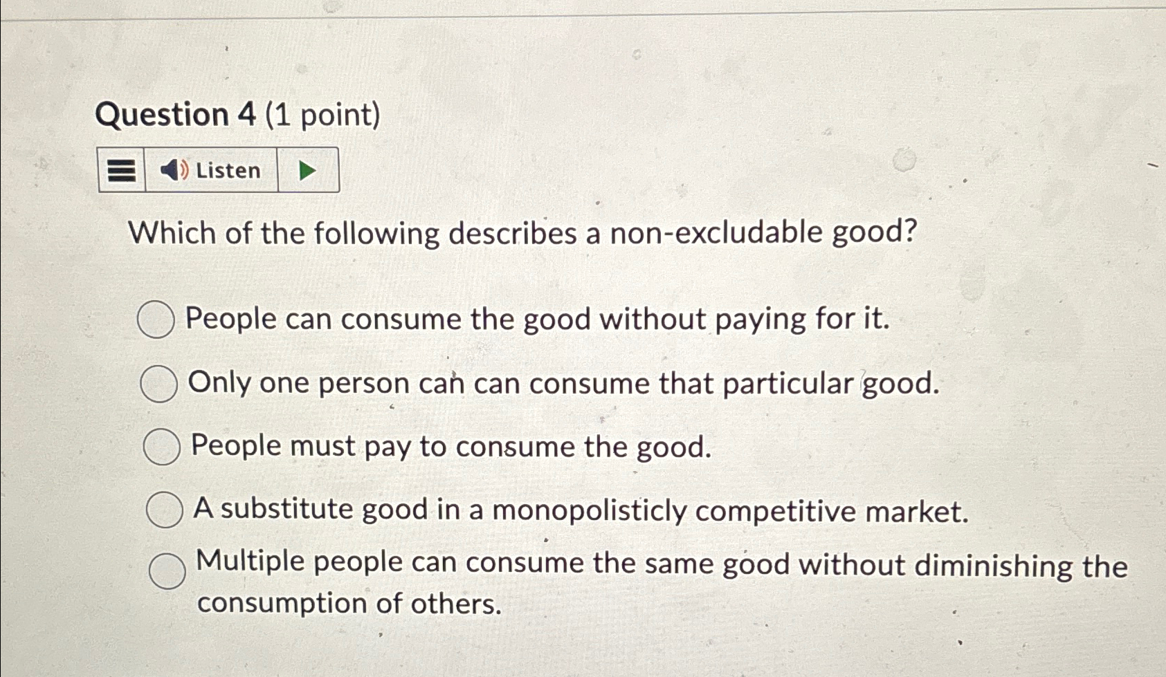 Solved Question 4 (1 ﻿point)Which of the following describes | Chegg.com