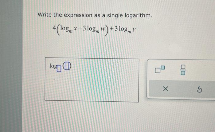 Write the expression as a single logarithm. | Chegg.com