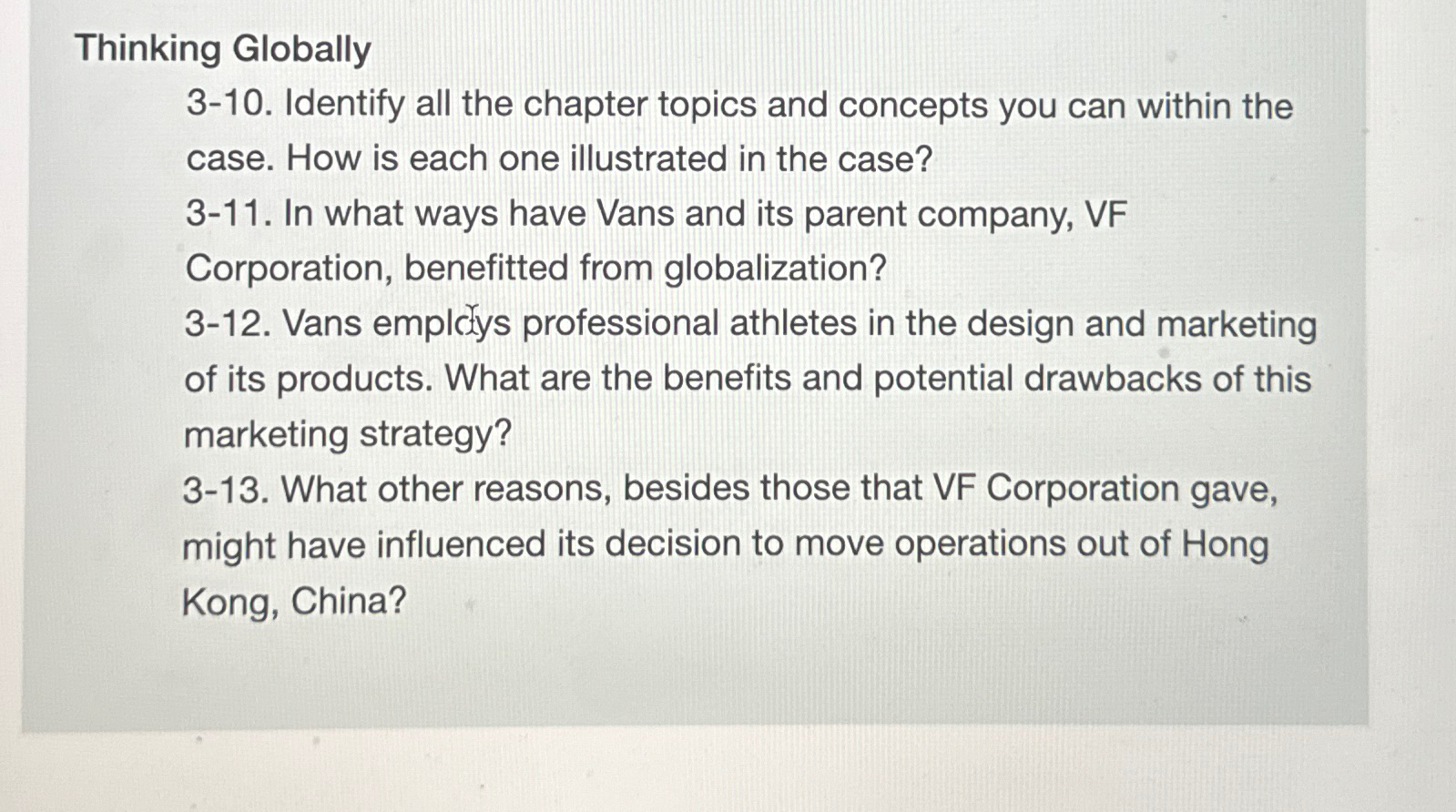 Solved Thinking Globally3-10. ﻿Identify all the chapter | Chegg.com