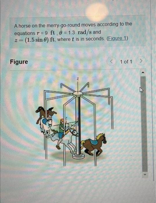 Solved A horse on the merry-go-round moves according to the | Chegg.com