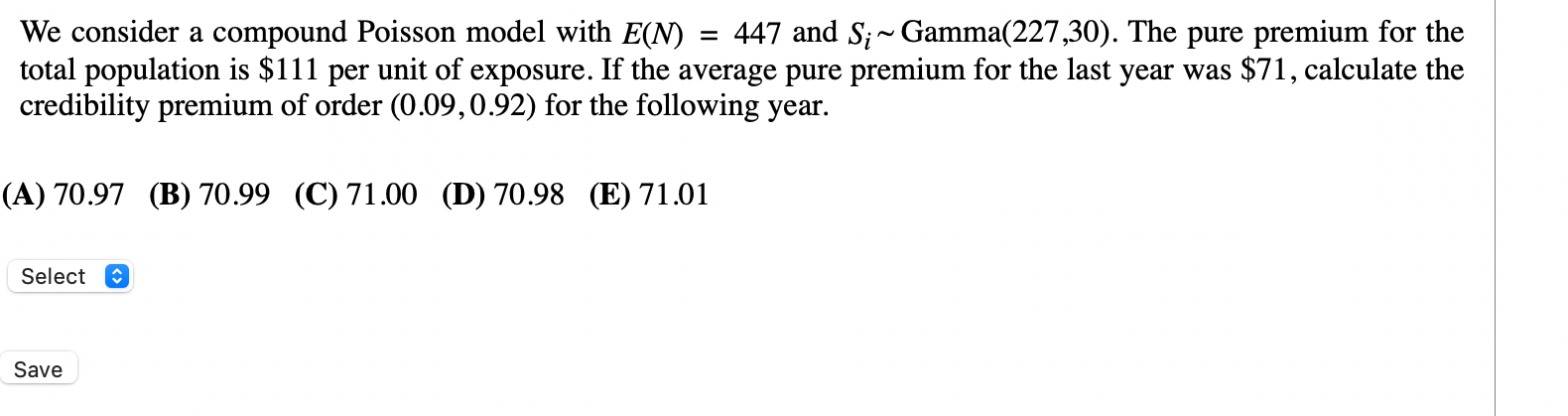 Solved We consider a compound Poisson model with E(N)=447 | Chegg.com