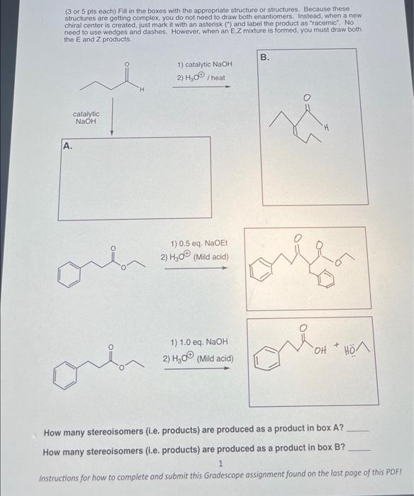 Solved (3 or 5 pts each) Fill in the boxes with the | Chegg.com