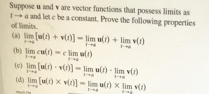 Solved Suppose u and v are vector functions that possess | Chegg.com