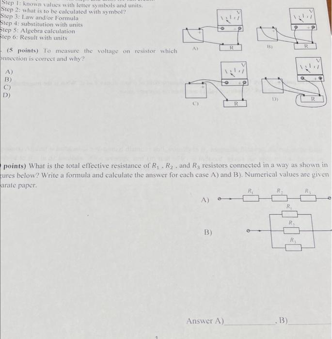 Solved Step 1: known values with letter symbols and units. | Chegg.com