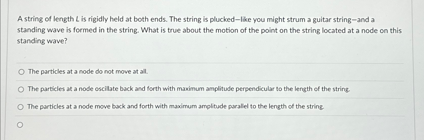 Solved A string of length L ﻿is rigidly held at both ends. | Chegg.com
