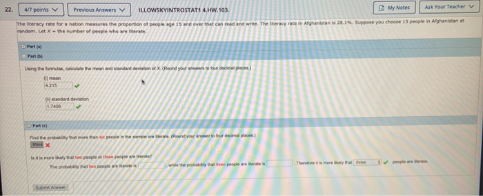 Solved 4/7 points ~ Previous Answers V ILLOWSKYINTROSTAT1 | Chegg.com Solved 4/7 points ~ Previous Answers V ILLOWSKYINTROSTAT1 | Chegg.com