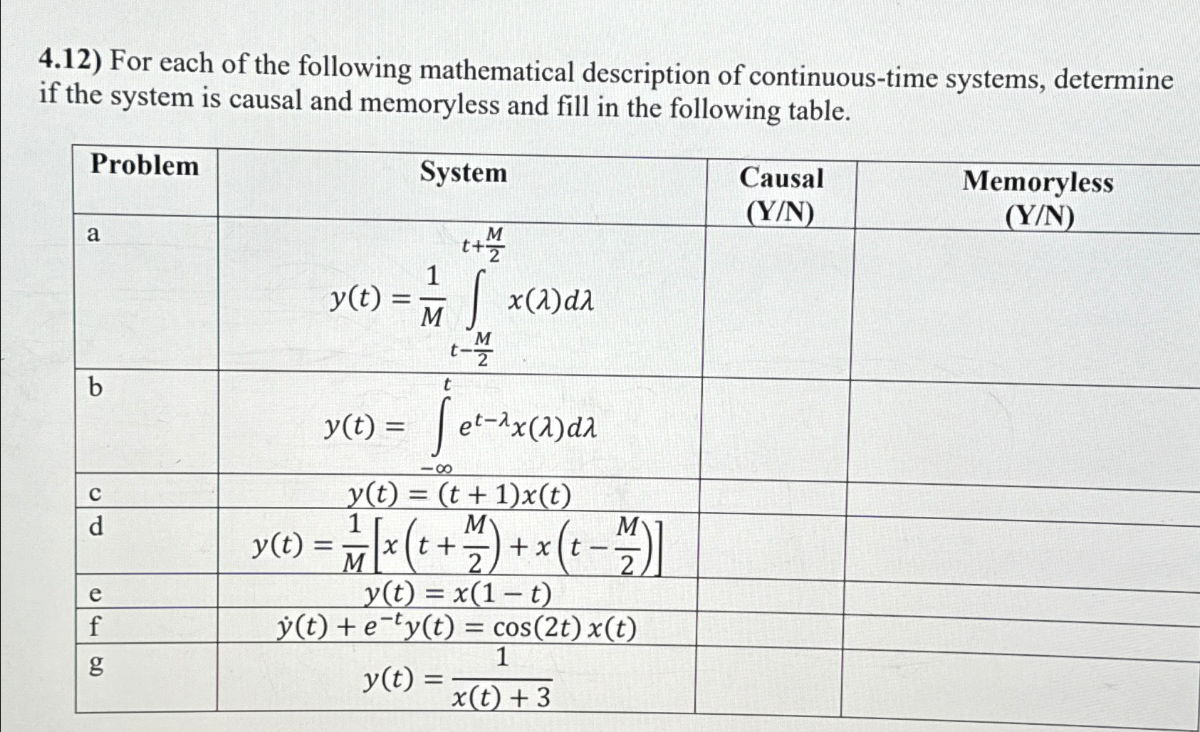Solved 4.12) ﻿For each of the following mathematical | Chegg.com