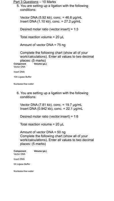 preparing restriction digests. These questions will | Chegg.com