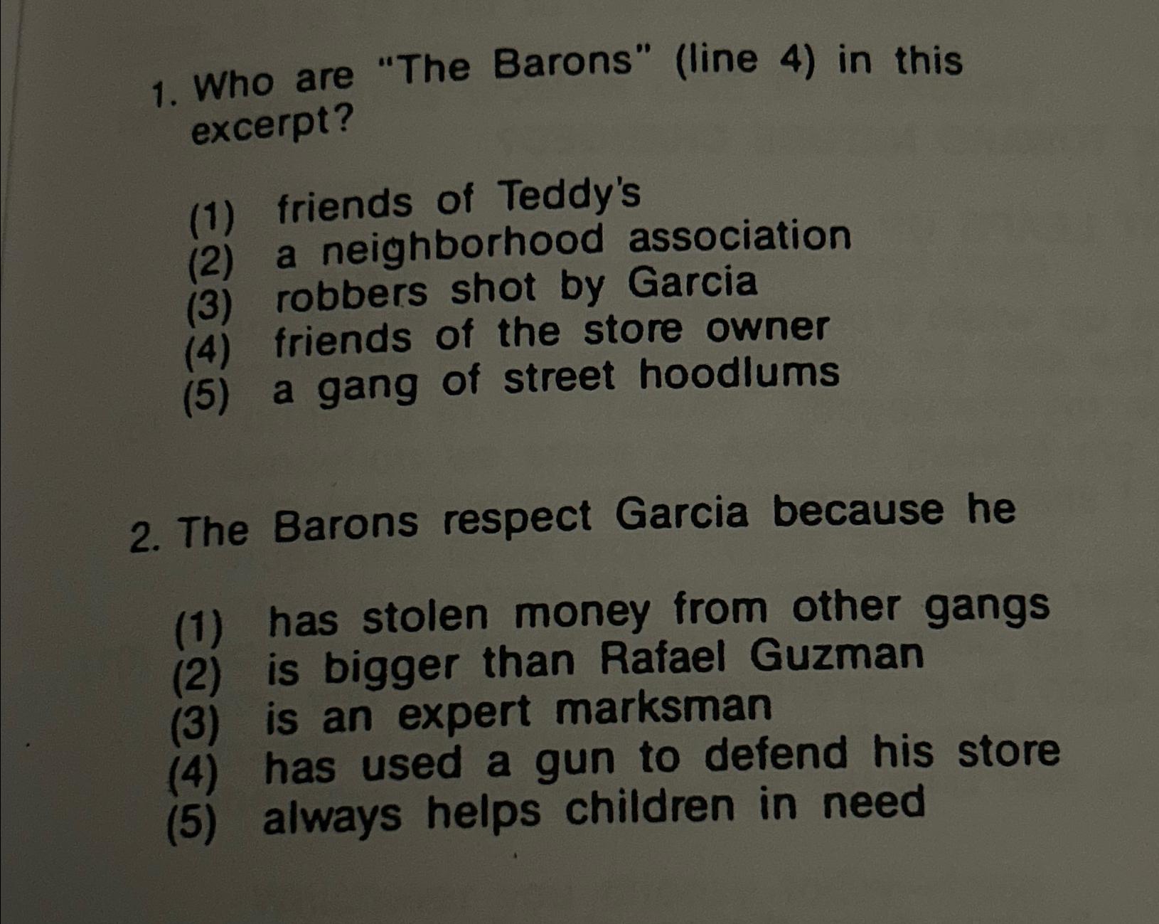Solved Who are "The Barons" (line 4) ﻿in this excerpt?(1) | Chegg.com