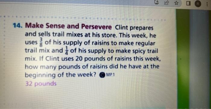 Solved 14. Make Sense and Persevere Clint prepares and sells | Chegg.com