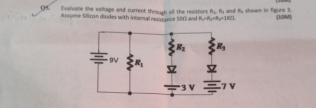 Solved Q5. ﻿Evaluate the voltage and current through all the | Chegg.com