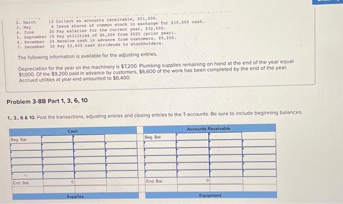 Solved Problem 3-8B Complete the full accounting cycle | Chegg.com
