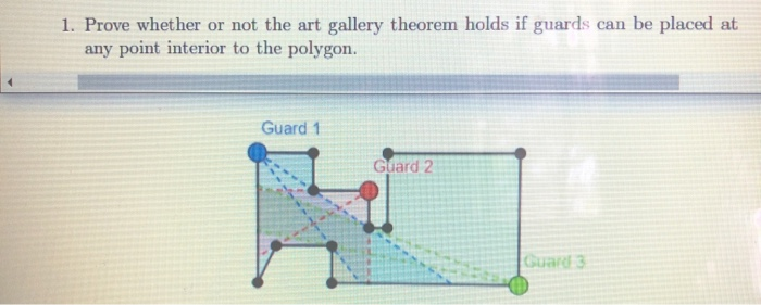 1. Prove whether or not the art gallery theorem holds | Chegg.com
