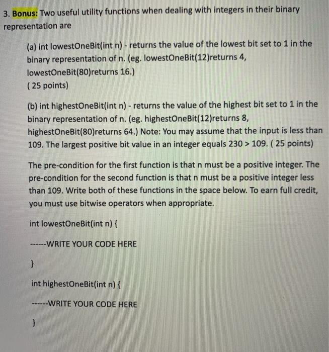 Solved 3. Bonus: Two useful utility functions when dealing | Chegg.com