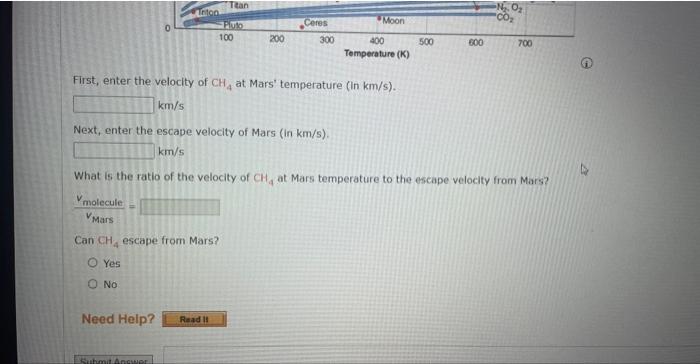 Solved First, enter the velocity of CH4 at. Mars' | Chegg.com