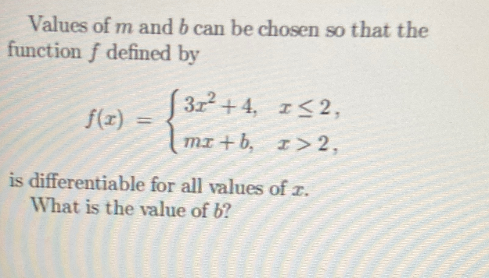 Solved Values of m ﻿and b ﻿can be chosen so that the | Chegg.com
